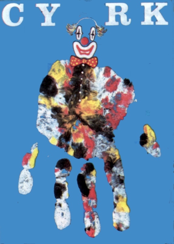 Circus Clown - handprint blue . Pagowski Andrzej . Circus Poster . Year ...